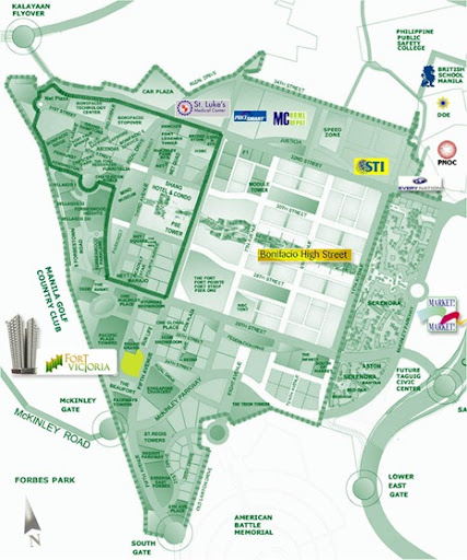 Bonifacio global city map taguig philippines - polewmoving